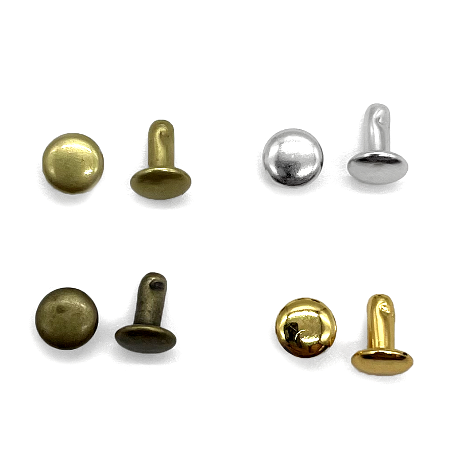 Solid Brass Flat Rivet - 4.5mm diameter | D.S. Horne Leather