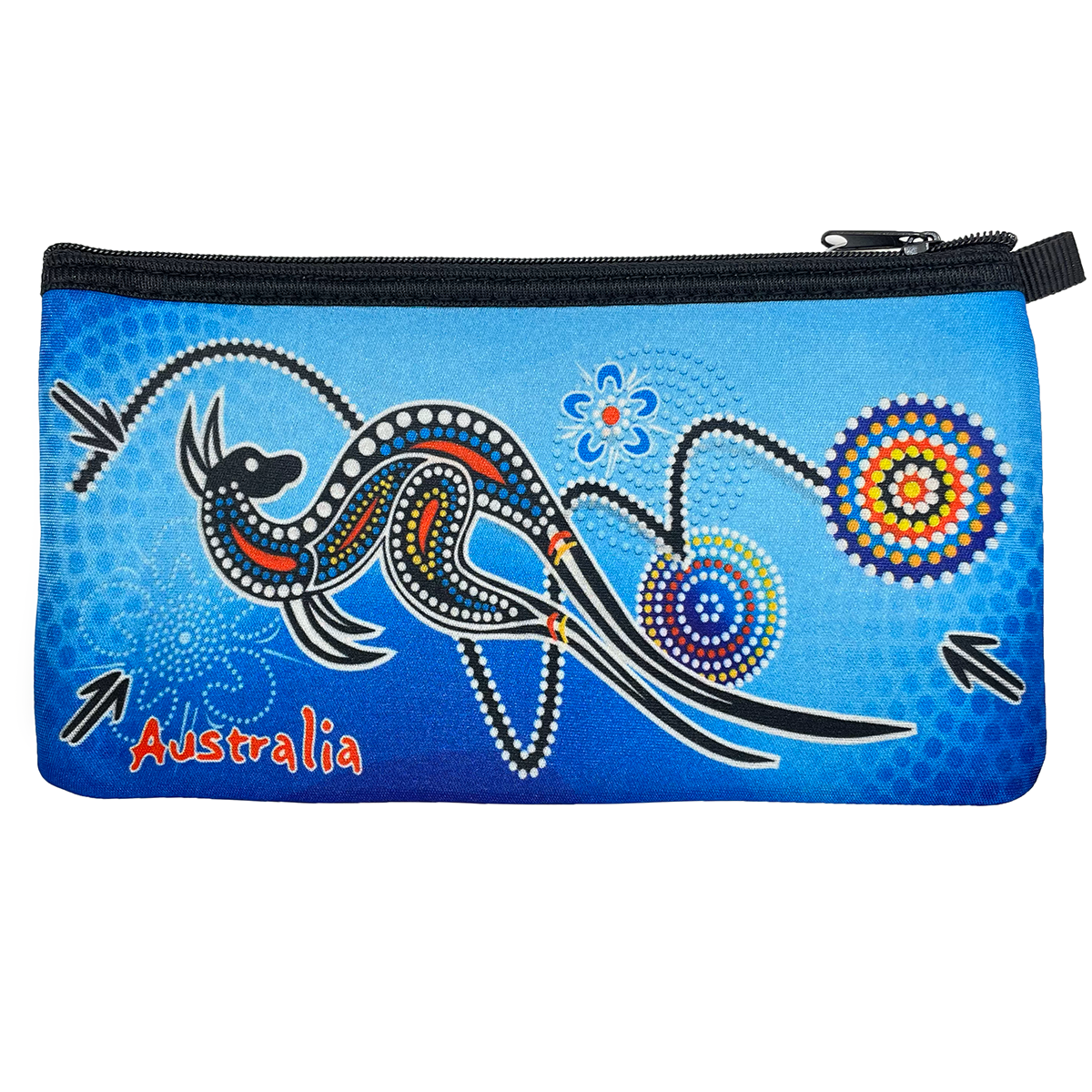Pencil Case - Aboriginal Blue Kangaroo | Adelaide Souvenir Warehouse