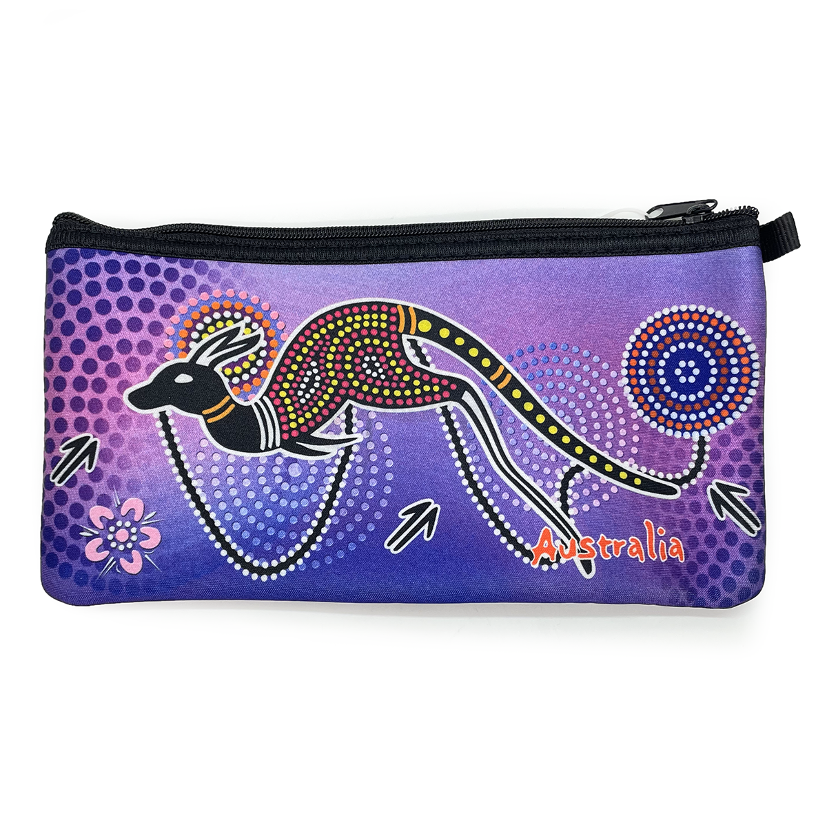 Pencil Case - Aboriginal Purple Kangaroo | Adelaide Souvenir Warehouse
