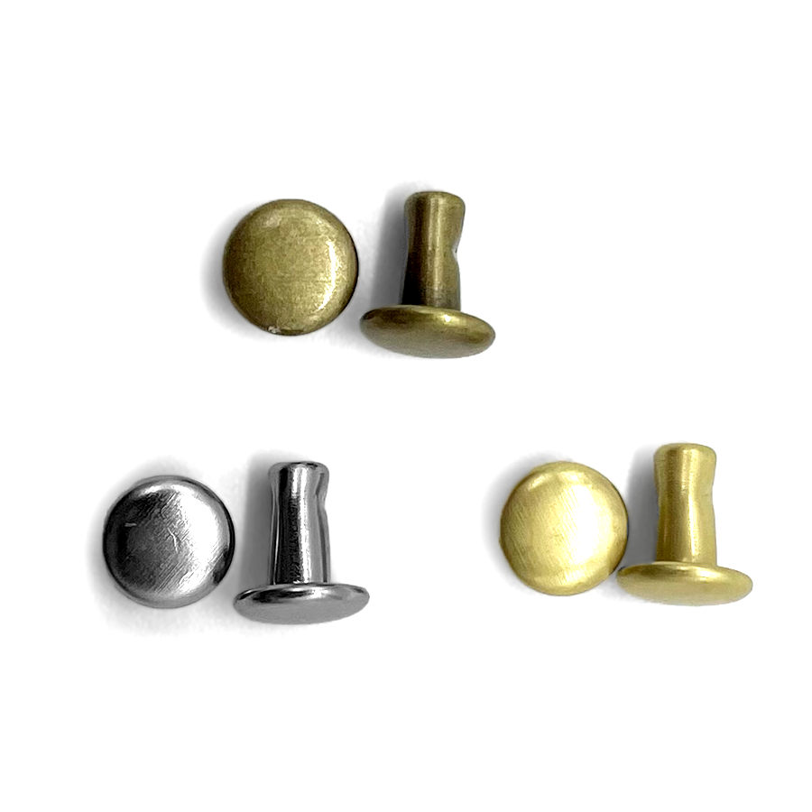 Solid Brass Flat Rivet - 6mm diameter | D.S. Horne Leather