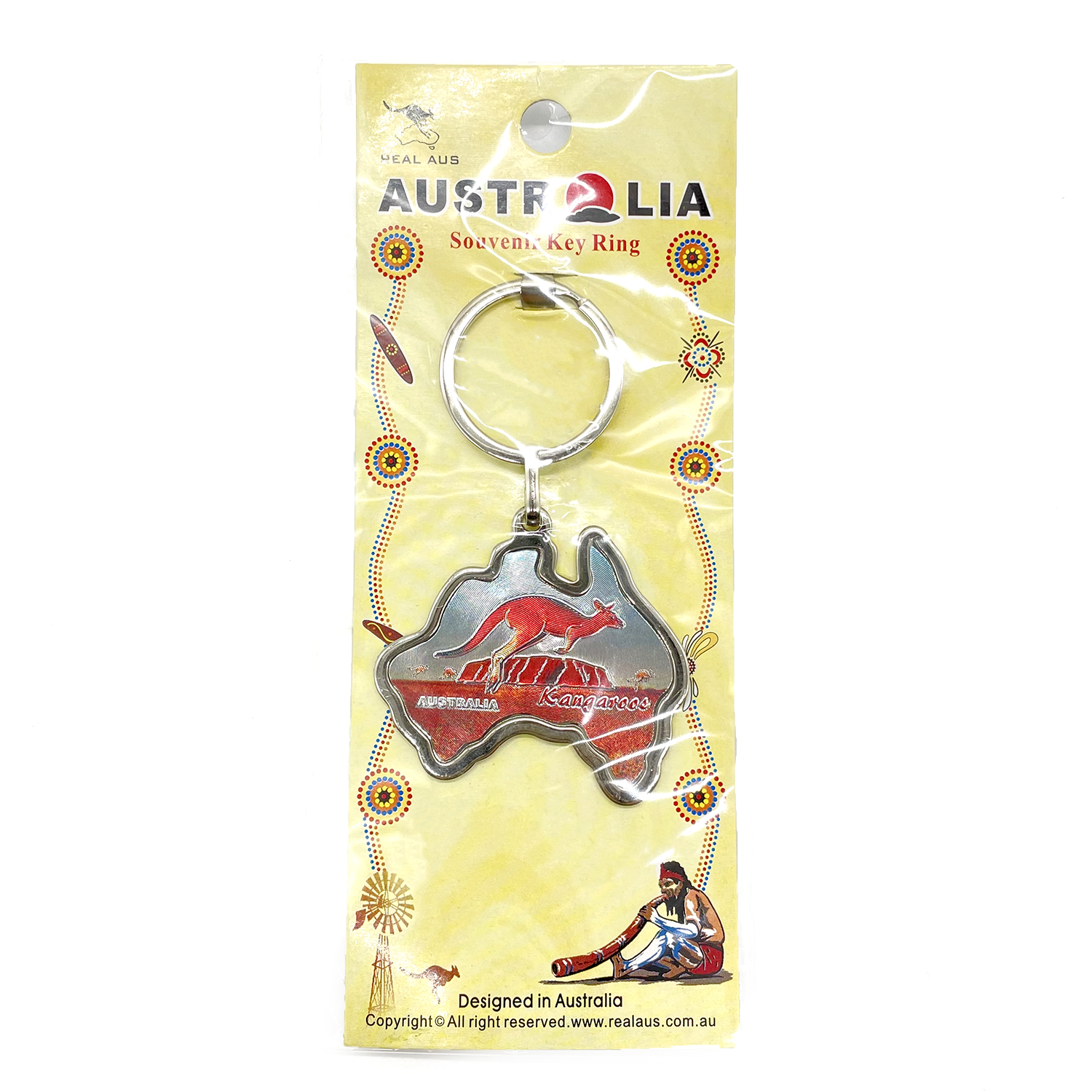 Keyring - Map with Uluru | Adelaide Souvenir Warehouse
